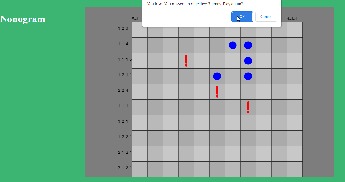 Simple Nonogram Puzzle Game in JavaScript Free Source Code | SourceCodester